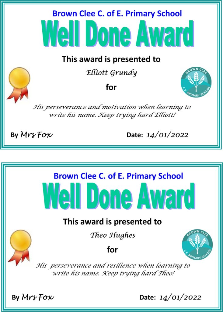 Well-done Assembly – Brown Clee CE Primary School