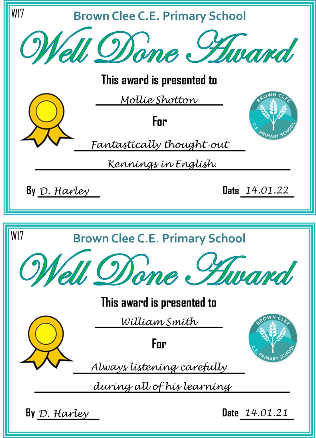 Well-done Assembly – Brown Clee CE Primary School